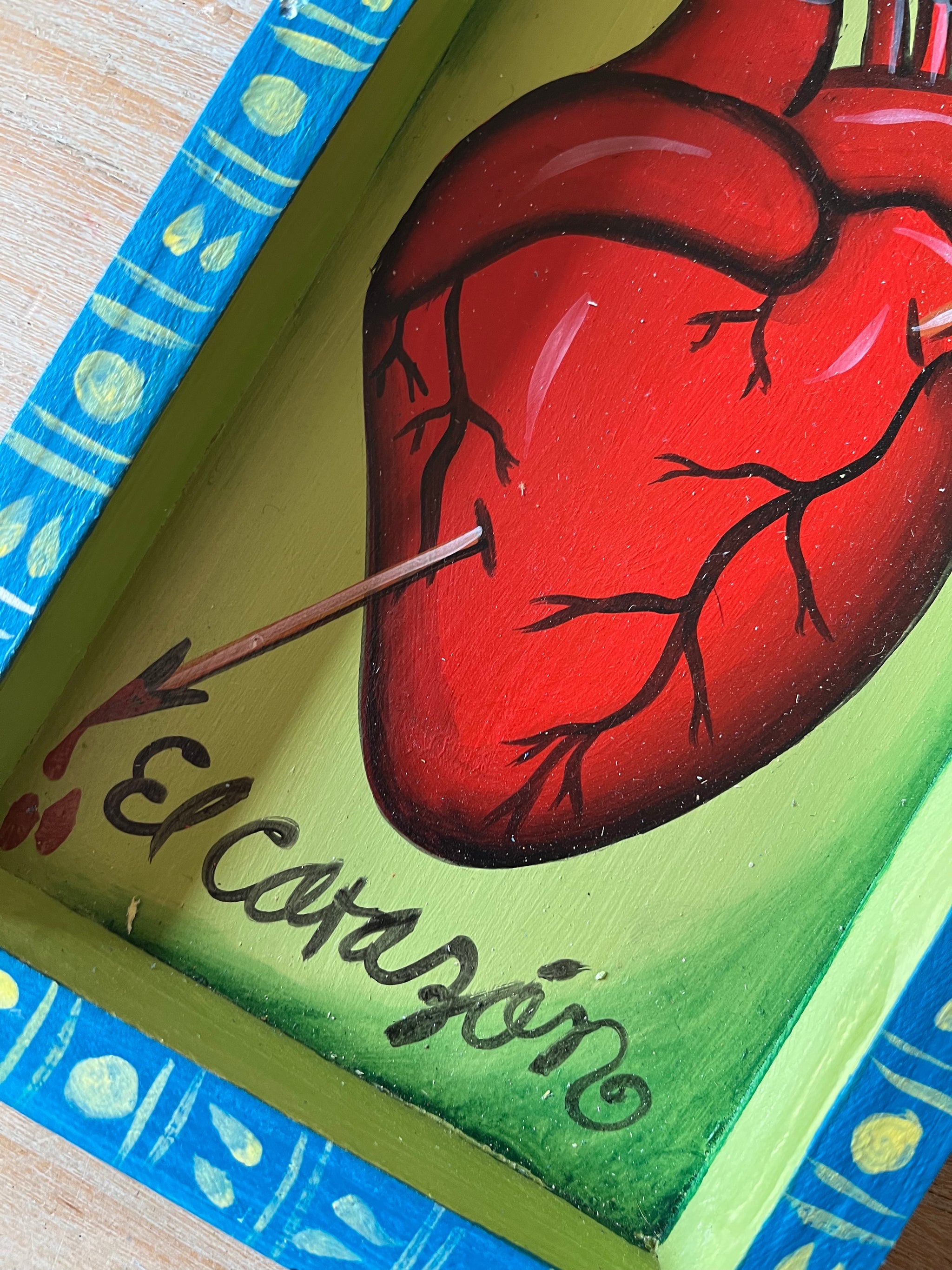 Retablo Sacred Heart Painting – Barrio Antiguo Designs