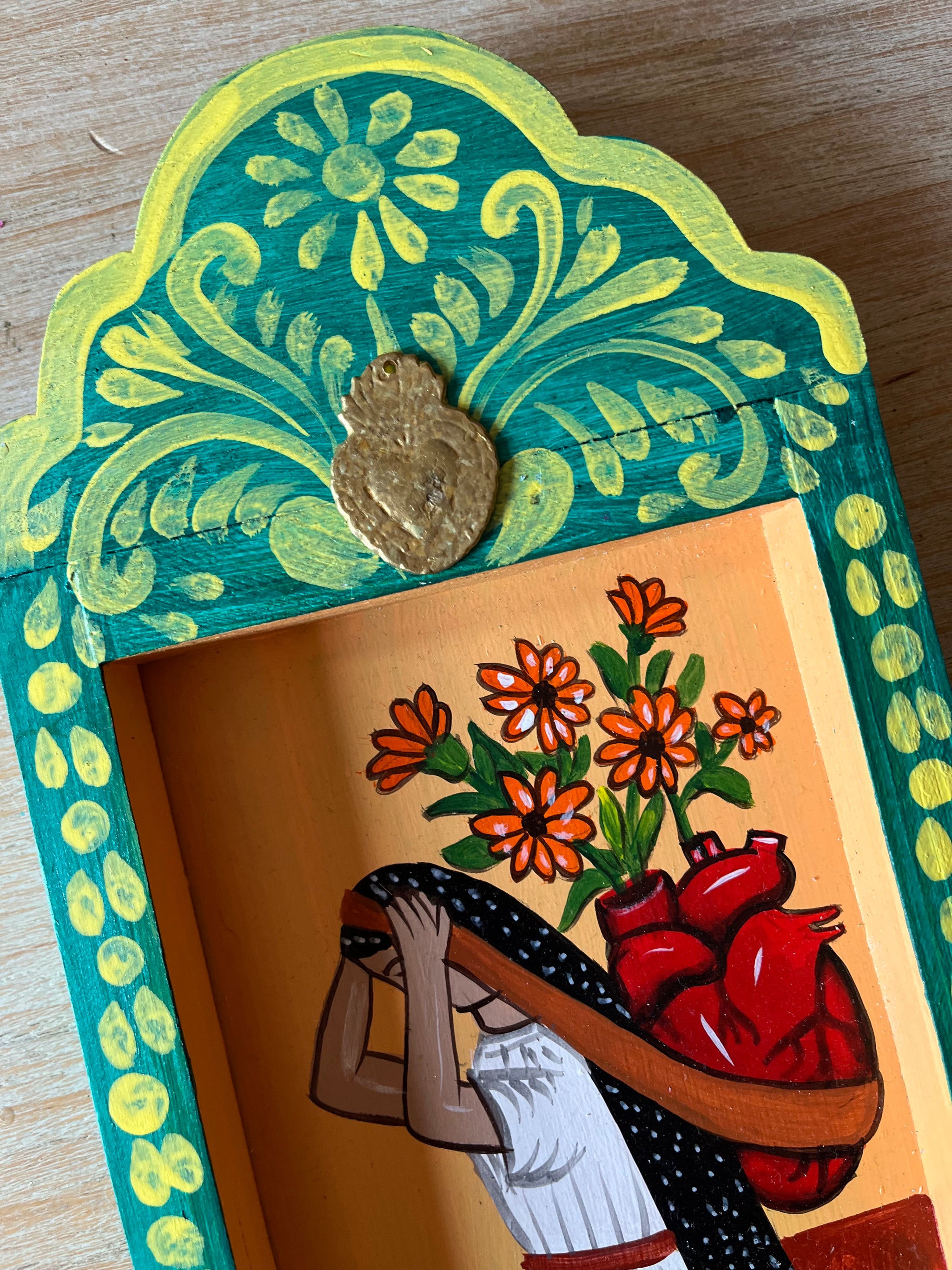 Retablo Sacred Heart Painting – Barrio Antiguo Designs