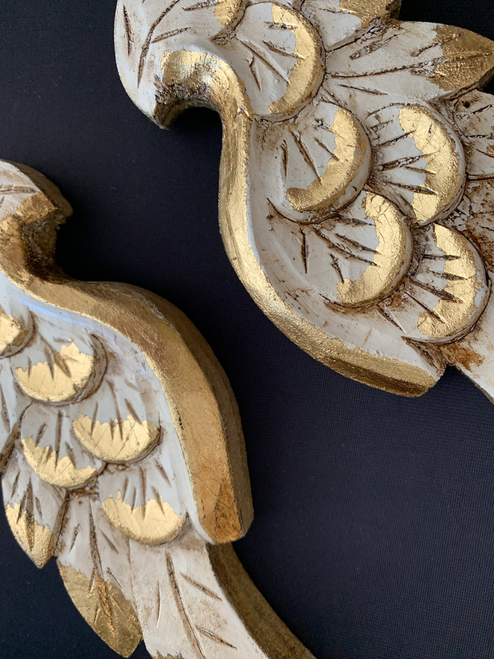 Hand carved Gold Leaf Angel Wings 11” – Barrio Antiguo Designs